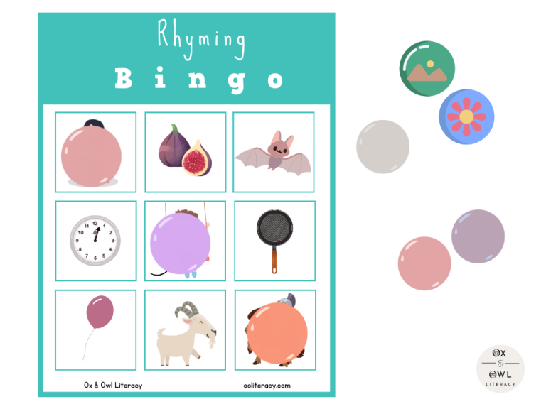 Picture Rhyming Bingo for Preschool and Kindergarten Children - Ox and ...